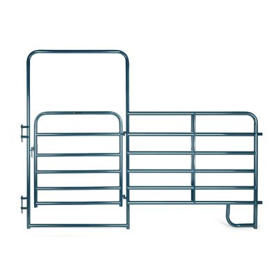 12 ft. Panel Corral with 4 ft. Walk-Thru Gate, 86 lb., Blue - corral ...